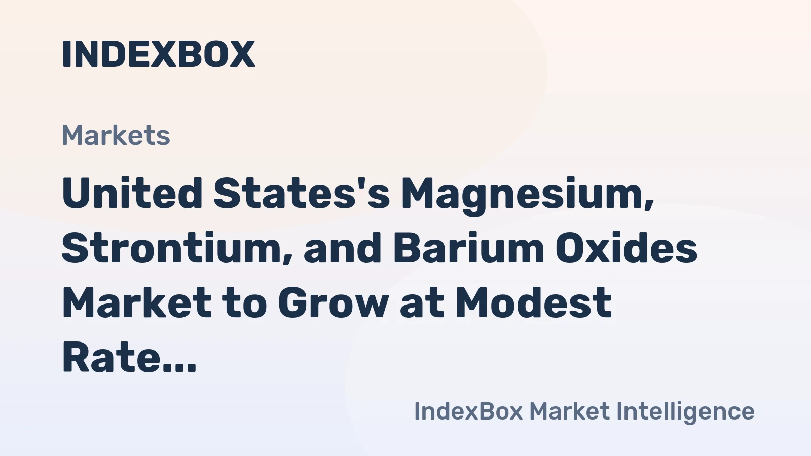 United States's Magnesium, Strontium, and Barium Oxides Market to Grow at Modest Rate of 0.3% CAGR from 2024 to 2035