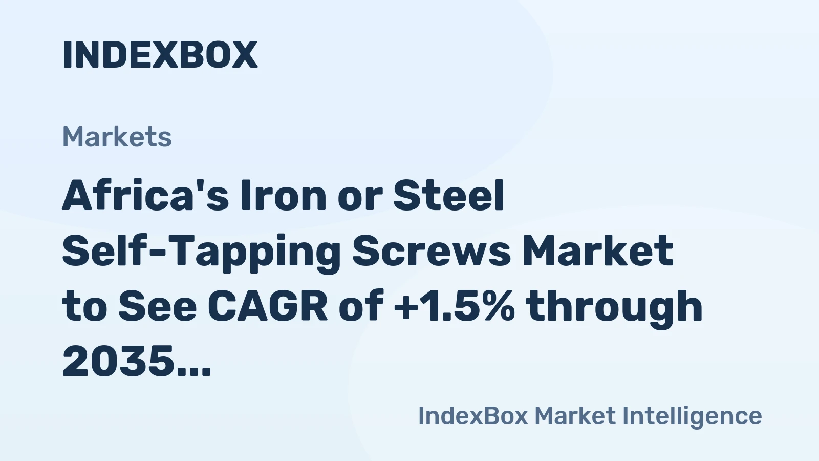 Africa's Iron or Steel Self-Tapping Screws Market to See CAGR of +1.5% through 2035, Reaching $754M