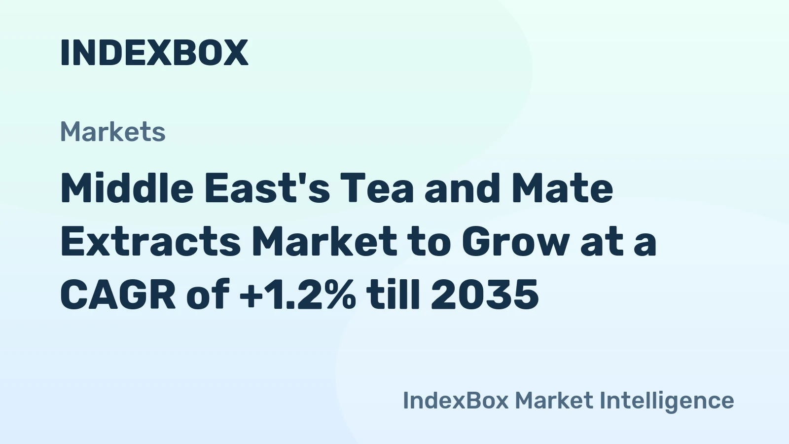 Middle East's Tea and Mate Extracts Market to Grow at a CAGR of +1.2% till 2035