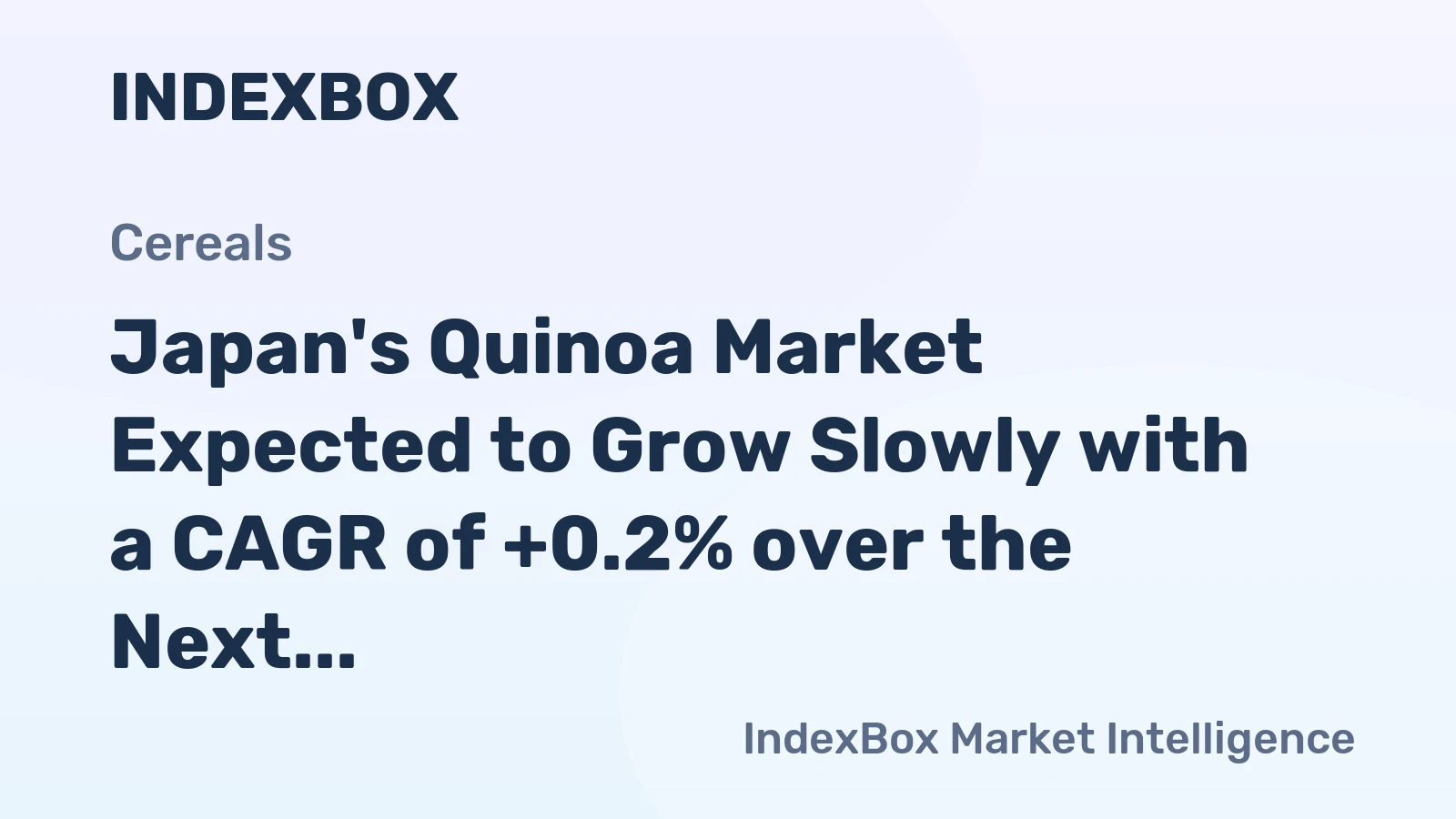 Japan's Quinoa Market Expected to Grow Slowly with a CAGR of +0.2% over the Next Decade