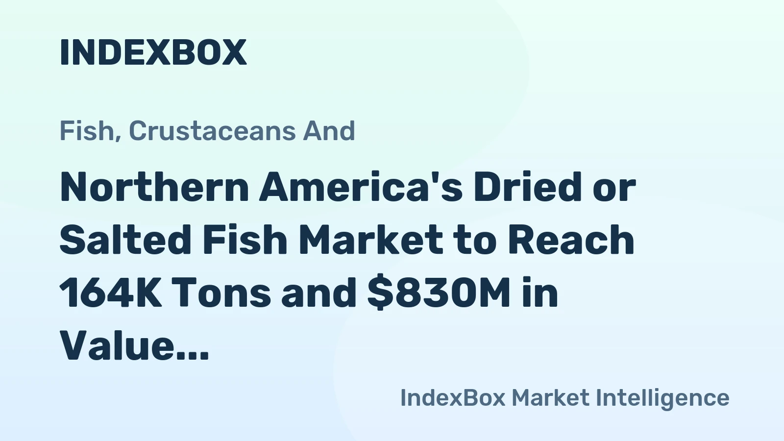 Northern America's Dried or Salted Fish Market to Reach 164K Tons and $830M in Value