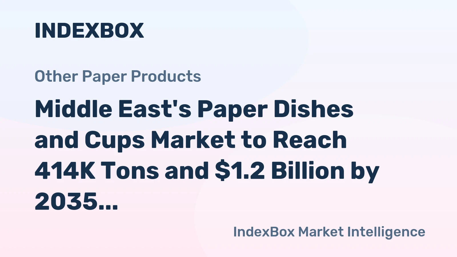Middle East's Paper Dishes and Cups Market to Reach 414K Tons and $1.2 Billion by 2035
