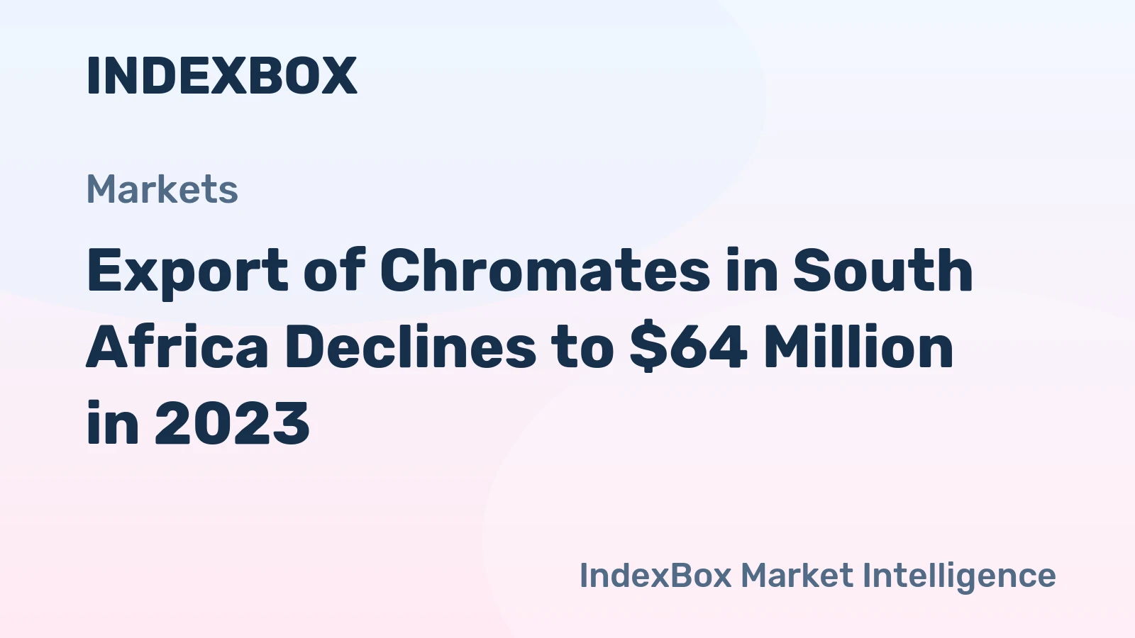 Export of Chromates in South Africa Declines to $64 Million in 2023