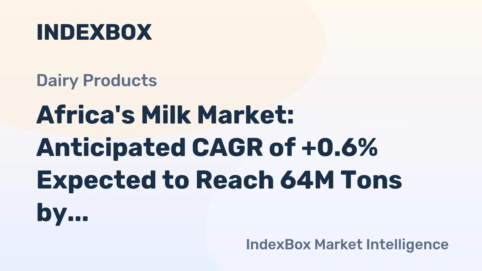Africa's Milk Market: Anticipated CAGR of +0.6% Expected to Reach 64M Tons by 2035