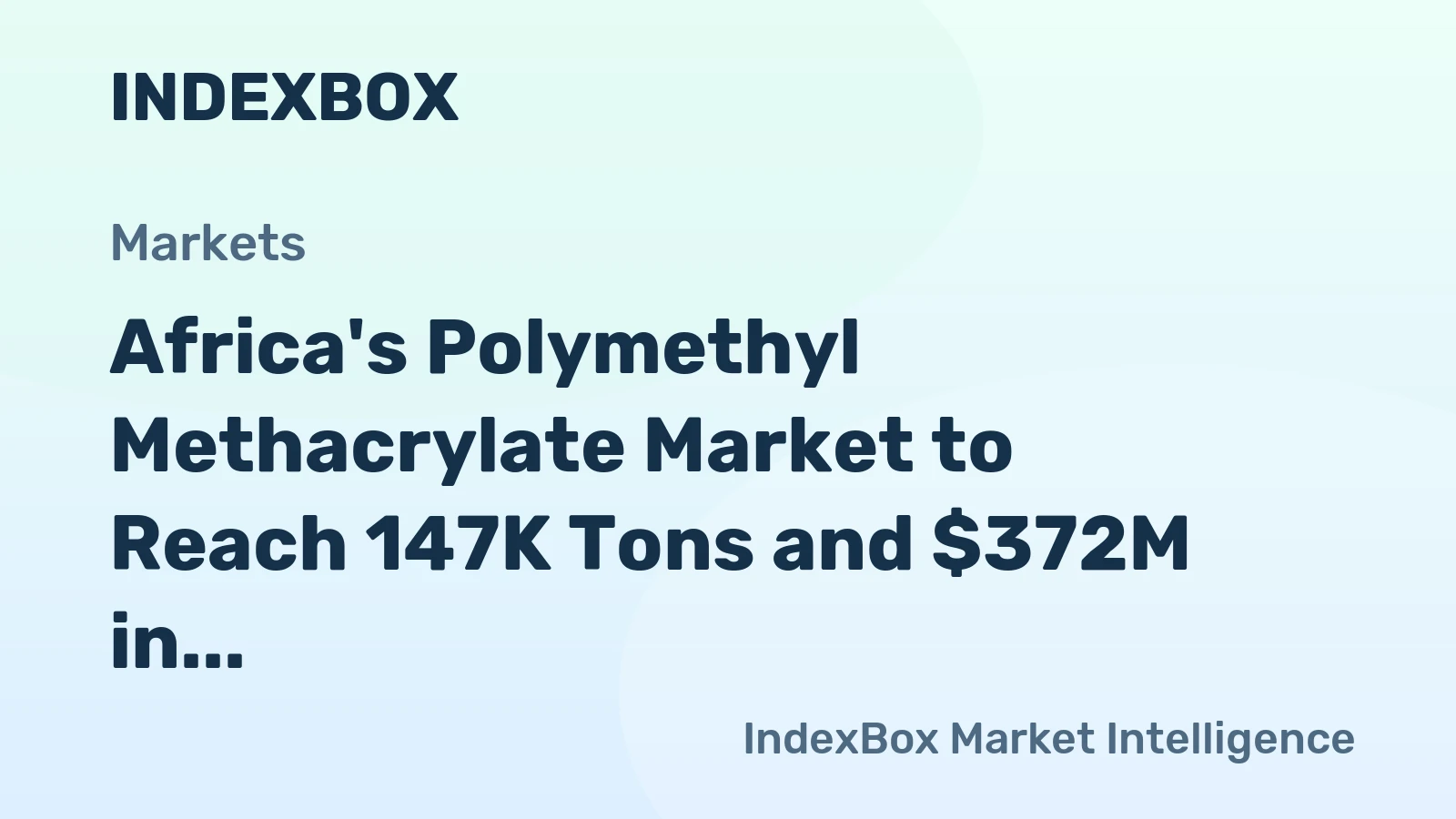 Africa's Polymethyl Methacrylate Market to Reach 147K Tons and $372M in Value by 2035