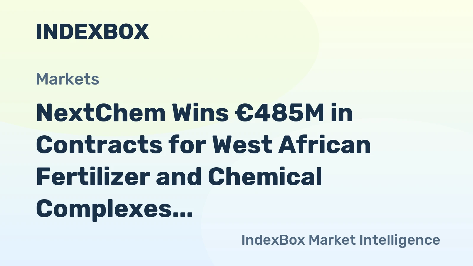 NextChem Wins €485M in Contracts for West African Fertilizer and Chemical Complexes