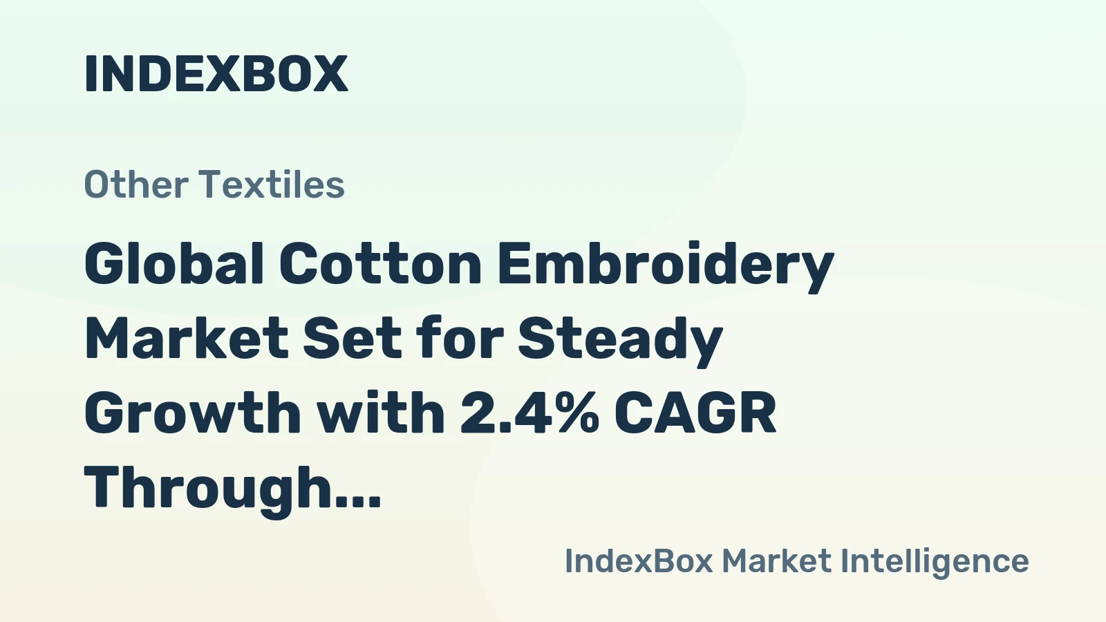 Global Cotton Embroidery Market Set for Steady Growth with 2.4% CAGR Through 2035