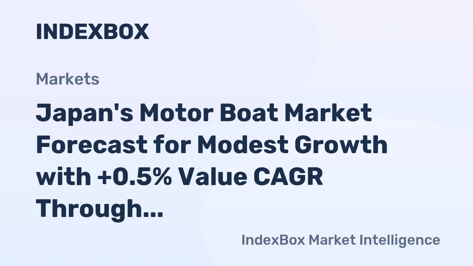 Japan's Motor Boat Market Forecast for Modest Growth with +0.5% Value CAGR Through 2035