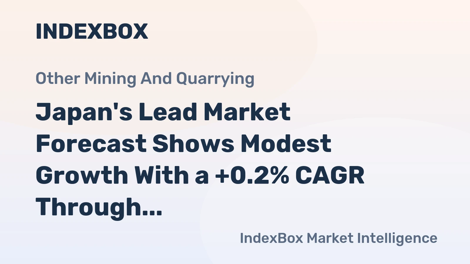 Japan's Lead Market Forecast Shows Modest Growth With a +0.2% CAGR Through 2035