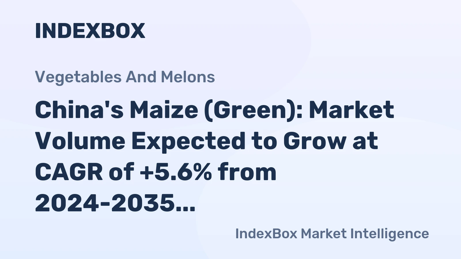 China's Maize (Green): Market Volume Expected to Grow at CAGR of +5.6% from 2024-2035