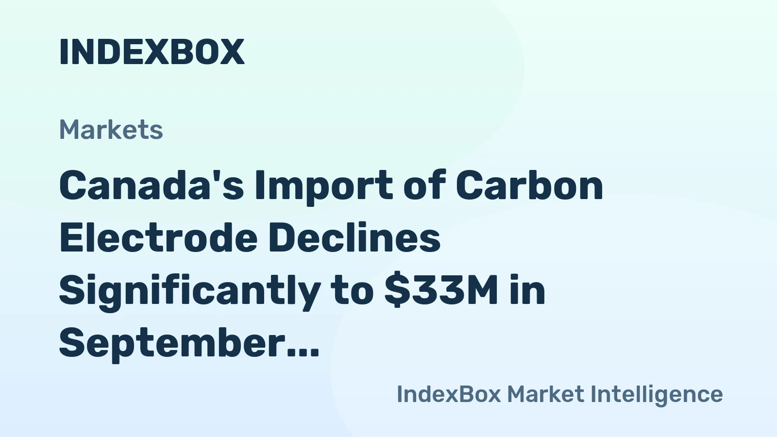 Canada's Import of Carbon Electrode Declines Significantly to $33M in September 2023
