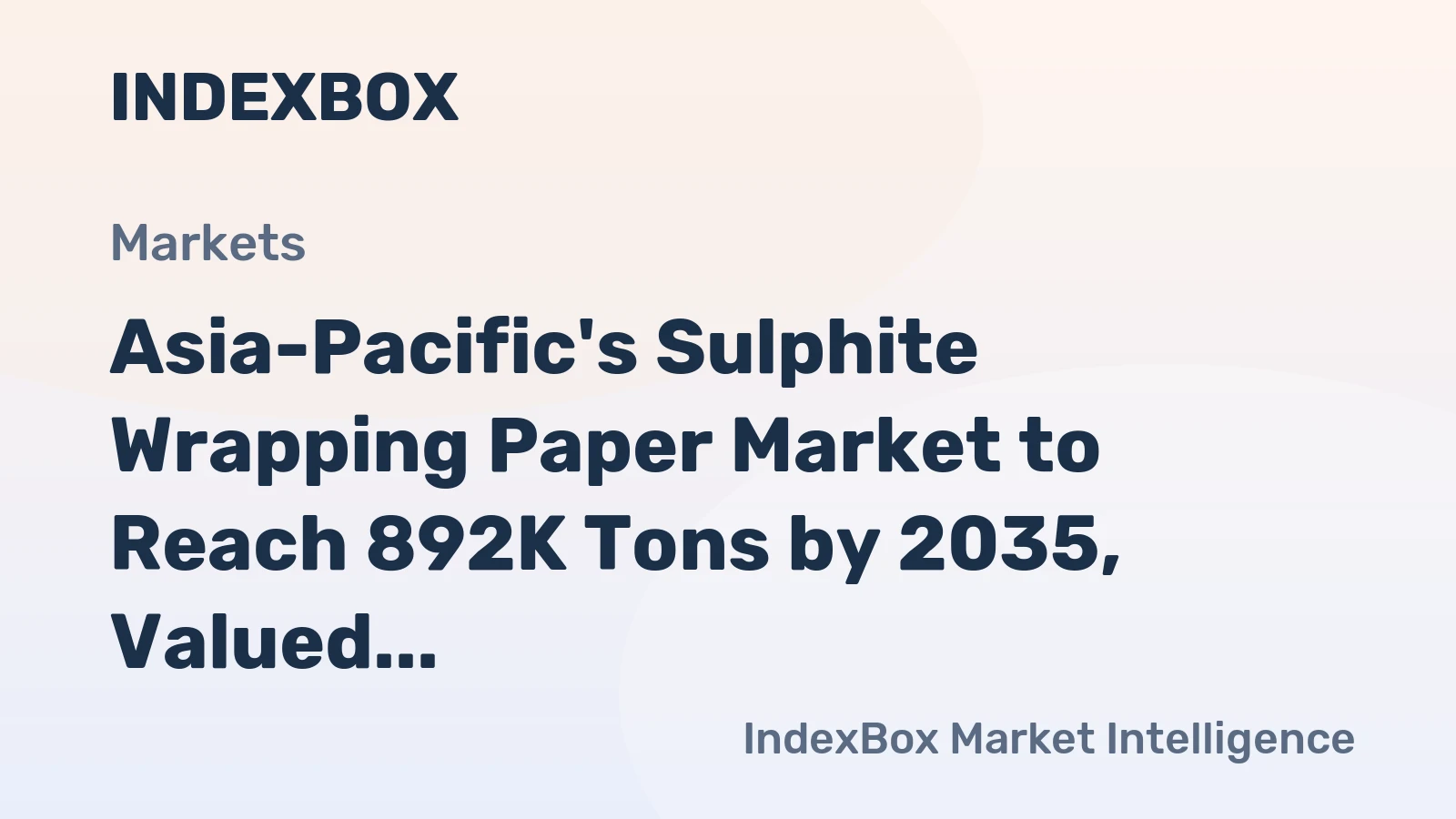 Asia-Pacific's Sulphite Wrapping Paper Market to Reach 892K Tons by 2035, Valued at $1.8B