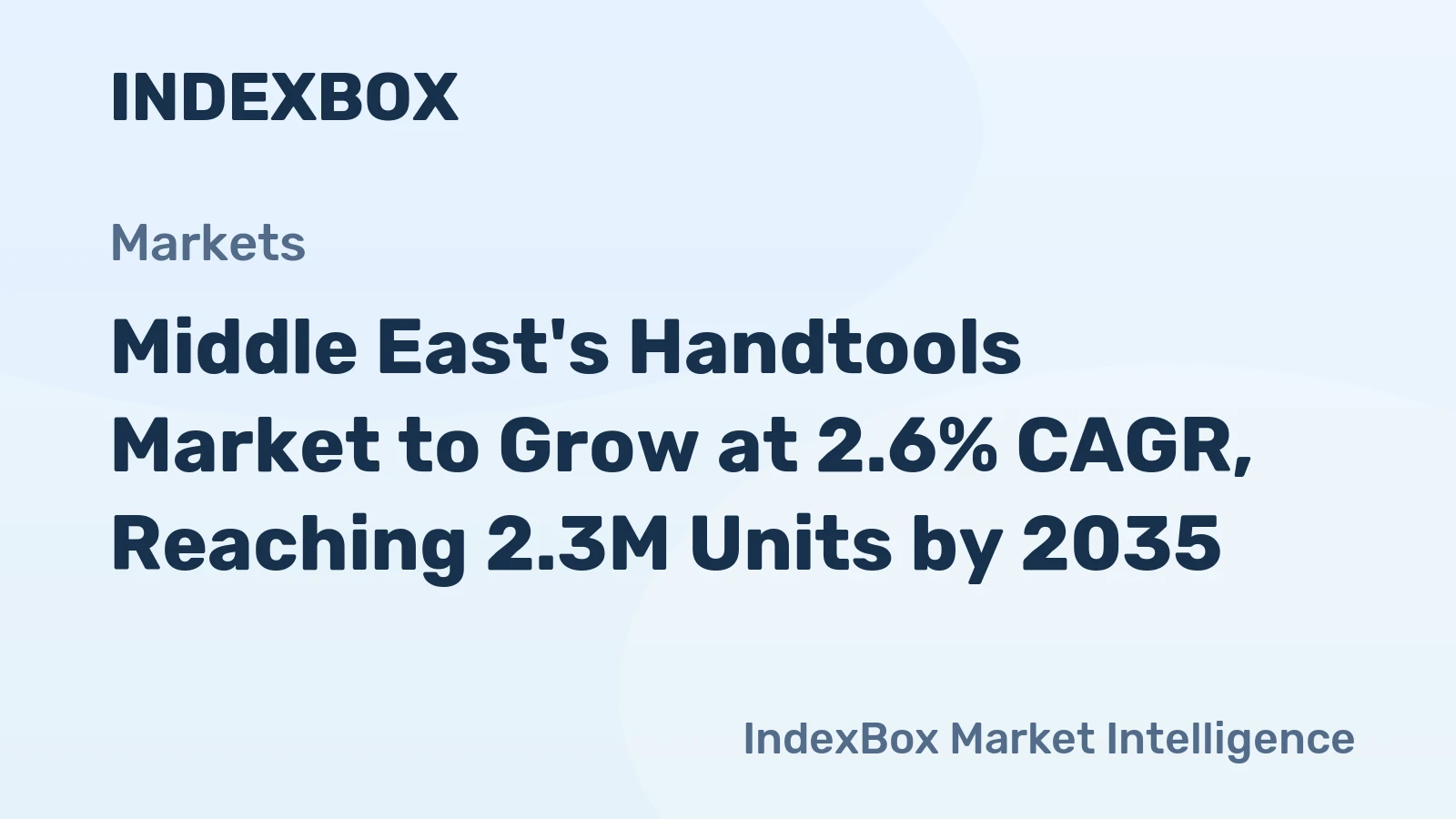 Middle East's Handtools Market to Grow at 2.6% CAGR, Reaching 2.3M Units by 2035