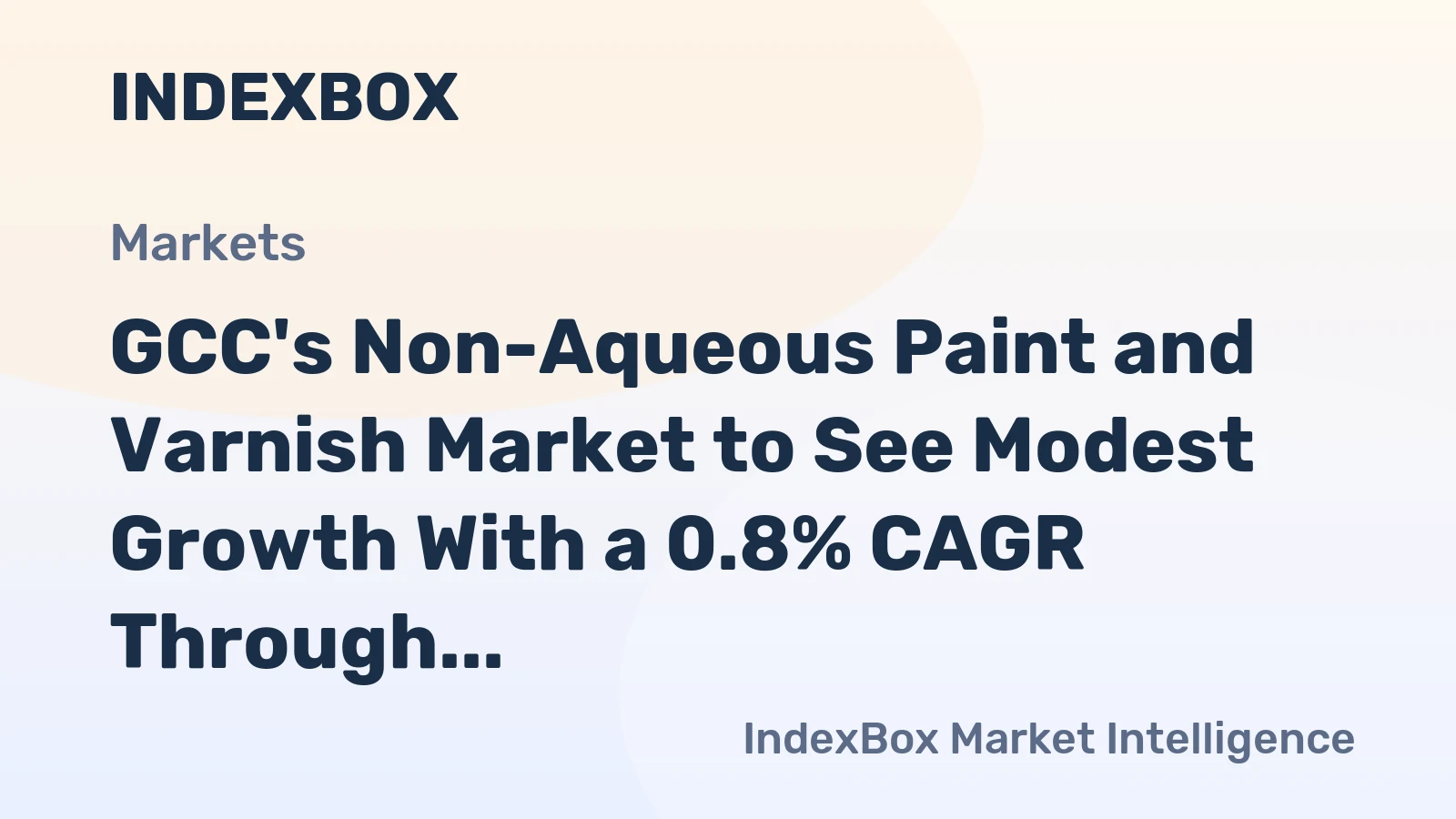 GCC's Non-Aqueous Paint and Varnish Market to See Modest Growth With a 0.8% CAGR Through 2035