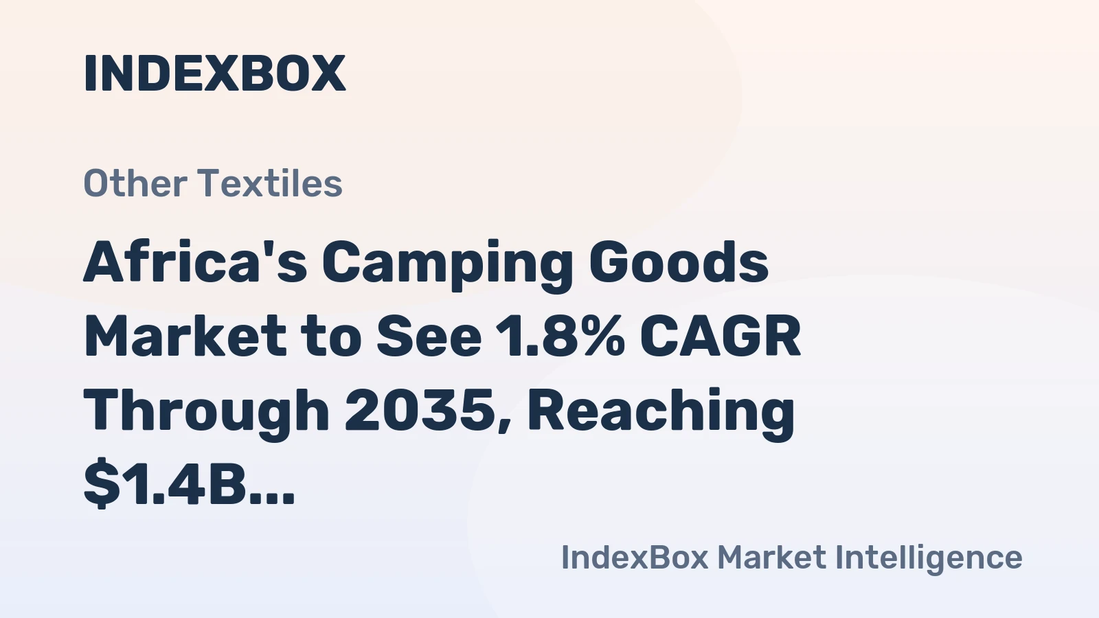 Africa's Camping Goods Market to See 1.8% CAGR Through 2035, Reaching $1.4B