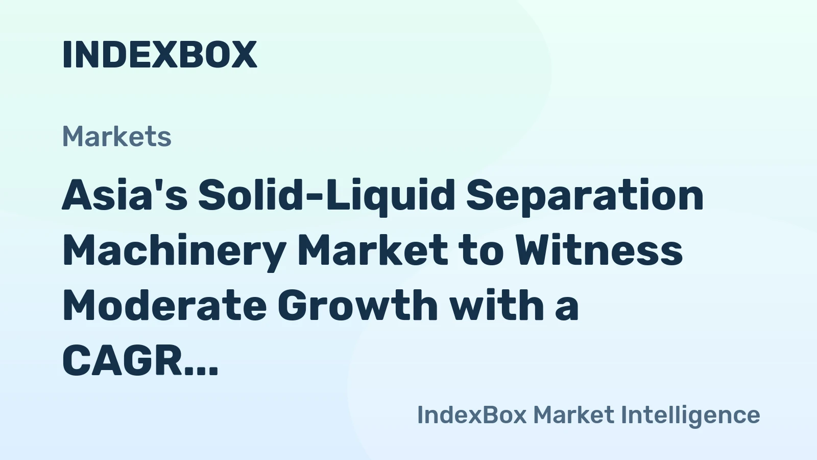 Asia's Solid-Liquid Separation Machinery Market to Witness Moderate Growth with a CAGR of +1.4% by 2035