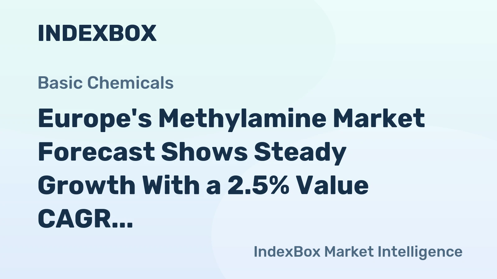 Europe's Methylamine Market Forecast Shows Steady Growth With a 2.5% Value CAGR
