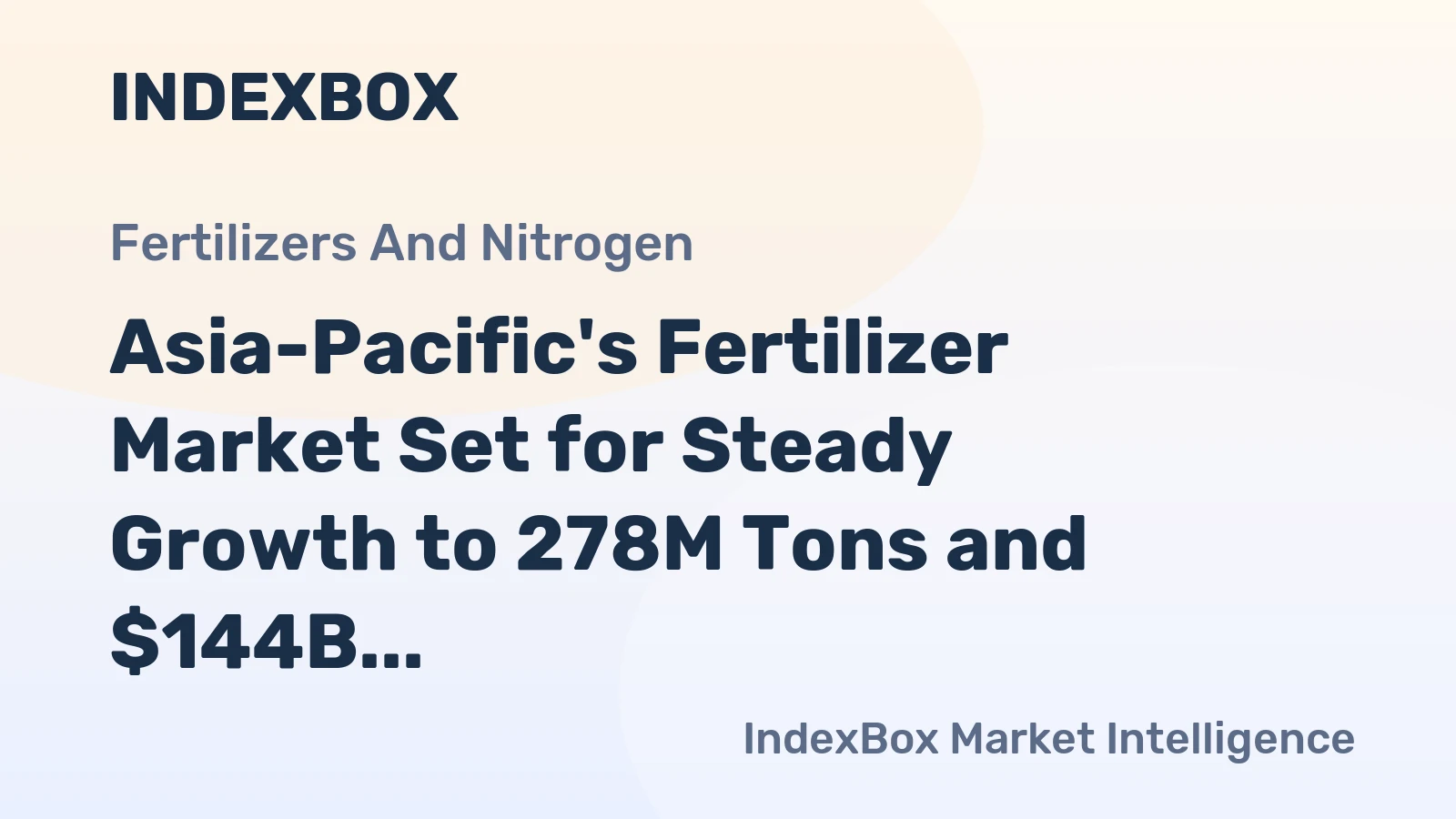 Asia-Pacific's Fertilizer Market Set for Steady Growth to 278M Tons and $144B