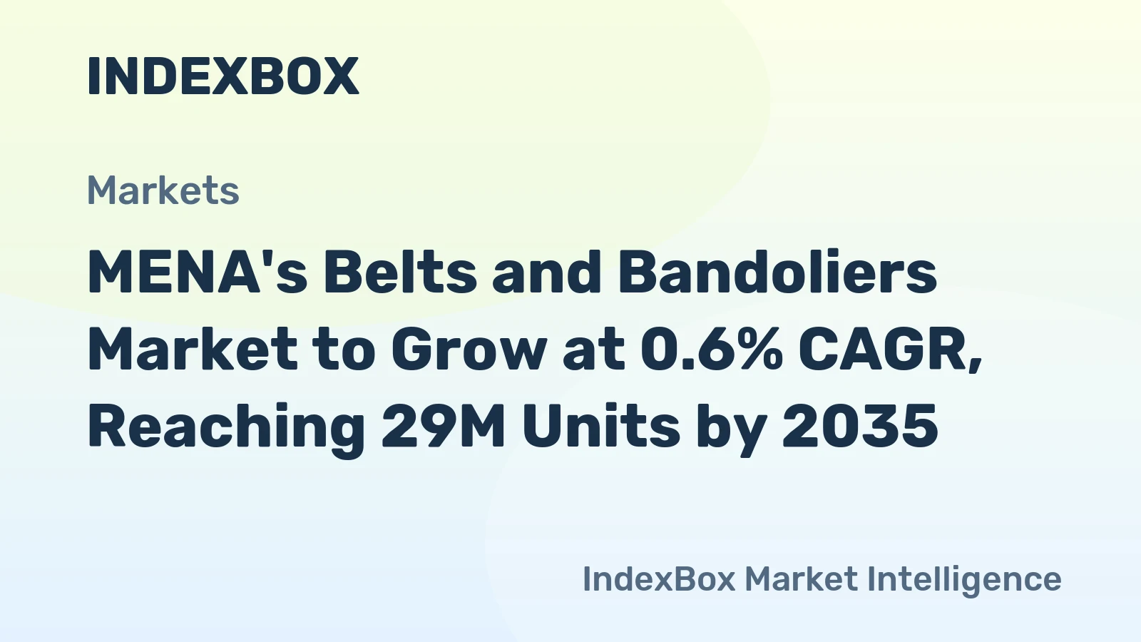 MENA's Belts and Bandoliers Market to Grow at 0.6% CAGR, Reaching 29M Units by 2035