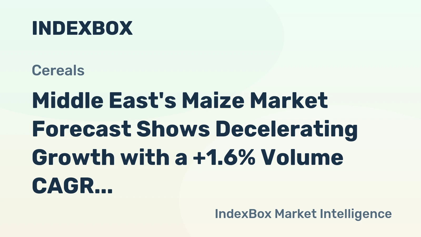 Middle East's Maize Market Forecast Shows Decelerating Growth with a +1.6% Volume CAGR