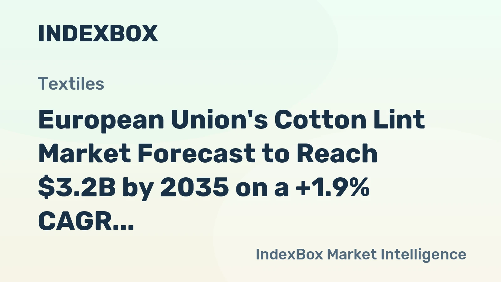 European Union's Cotton Lint Market Forecast to Reach $3.2B by 2035 on a +1.9% CAGR Growth Trajectory