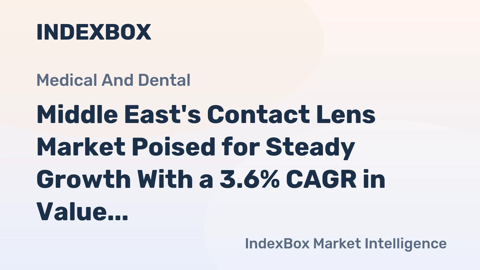 Middle East's Contact Lens Market Poised for Steady Growth With a 3.6% CAGR in Value Through 2035