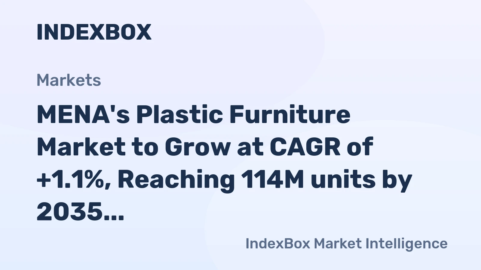 MENA's Plastic Furniture Market to Grow at CAGR of +1.1%, Reaching 114M units by 2035