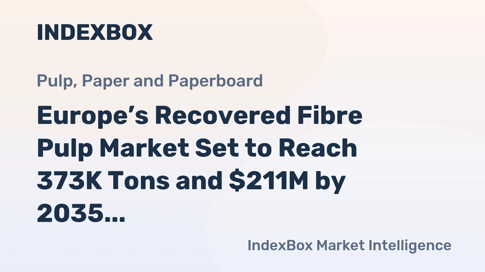 Europe’s Recovered Fibre Pulp Market Set to Reach 373K Tons and $211M by 2035