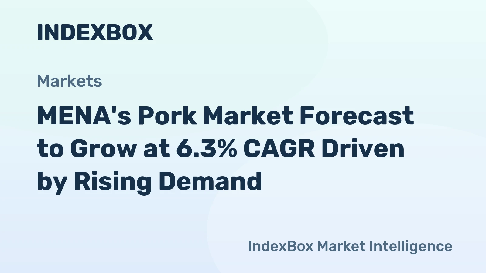 MENA's Pork Market Forecast to Grow at 6.3% CAGR Driven by Rising Demand