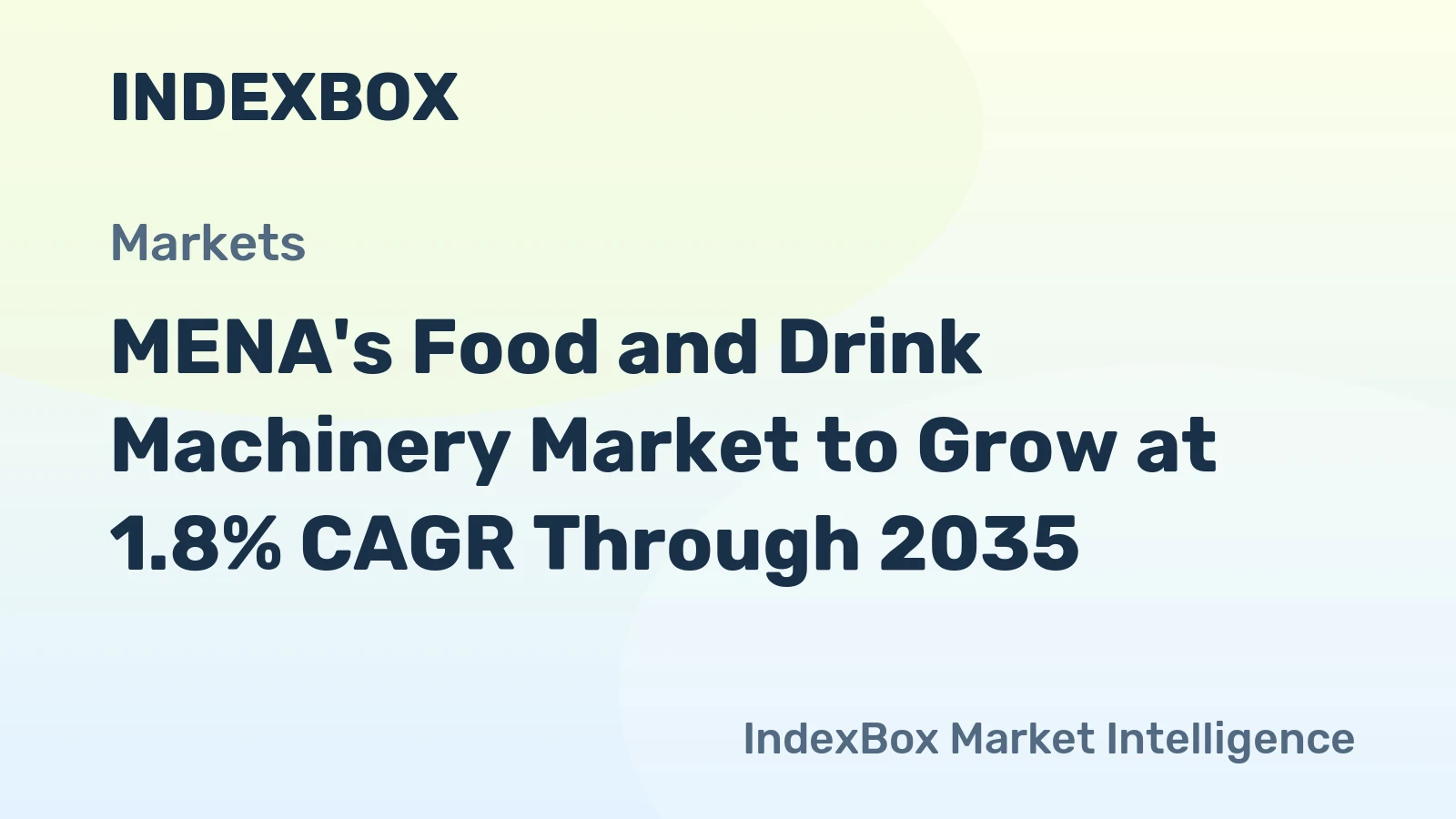 MENA's Food and Drink Machinery Market to Grow at 1.8% CAGR Through 2035