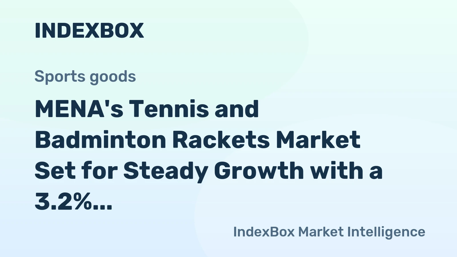 MENA's Tennis and Badminton Rackets Market Set for Steady Growth with a 3.2% CAGR in Value