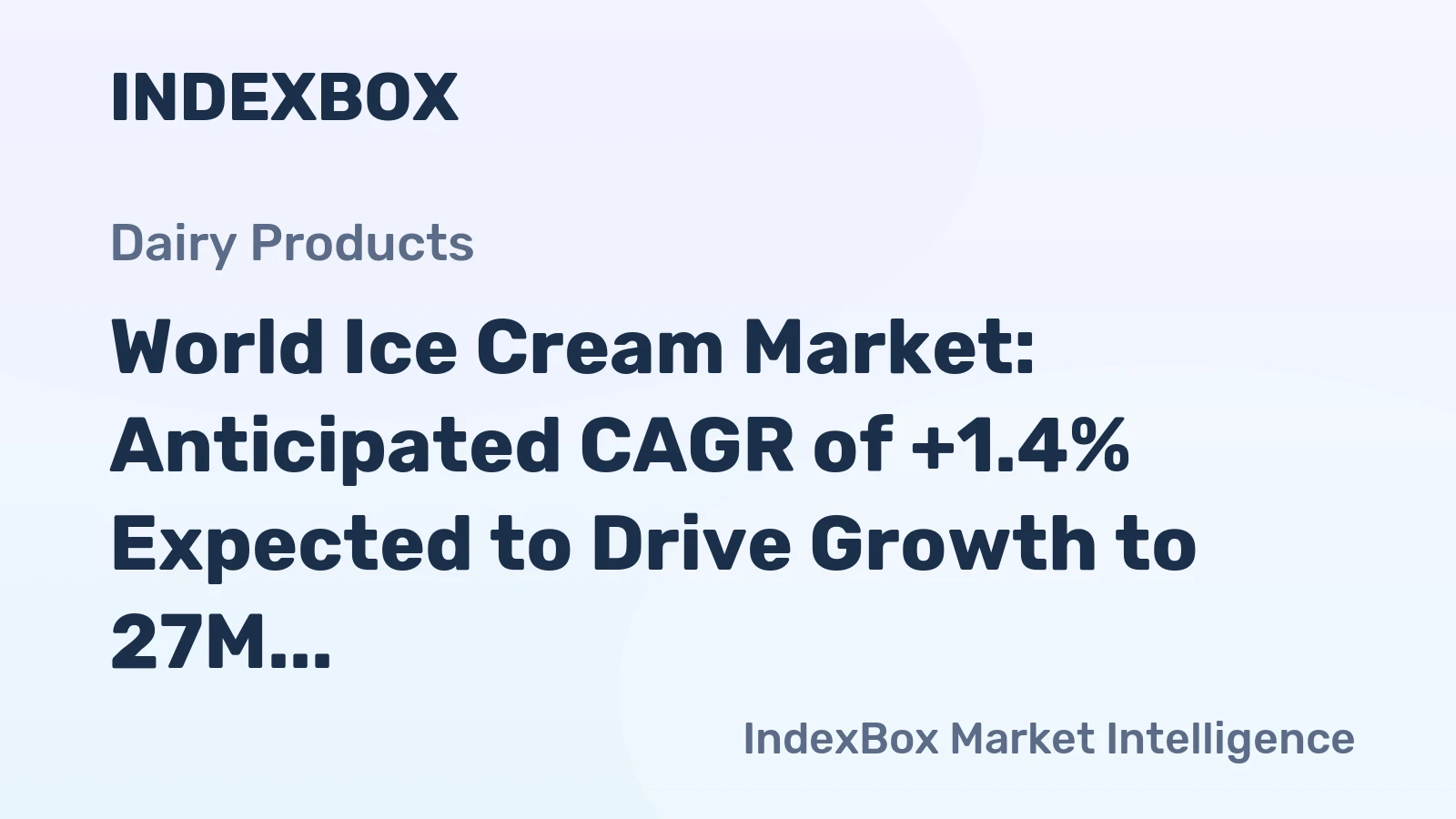 World Ice Cream Market: Anticipated CAGR of +1.4% Expected to Drive Growth to 27M tons by 2035