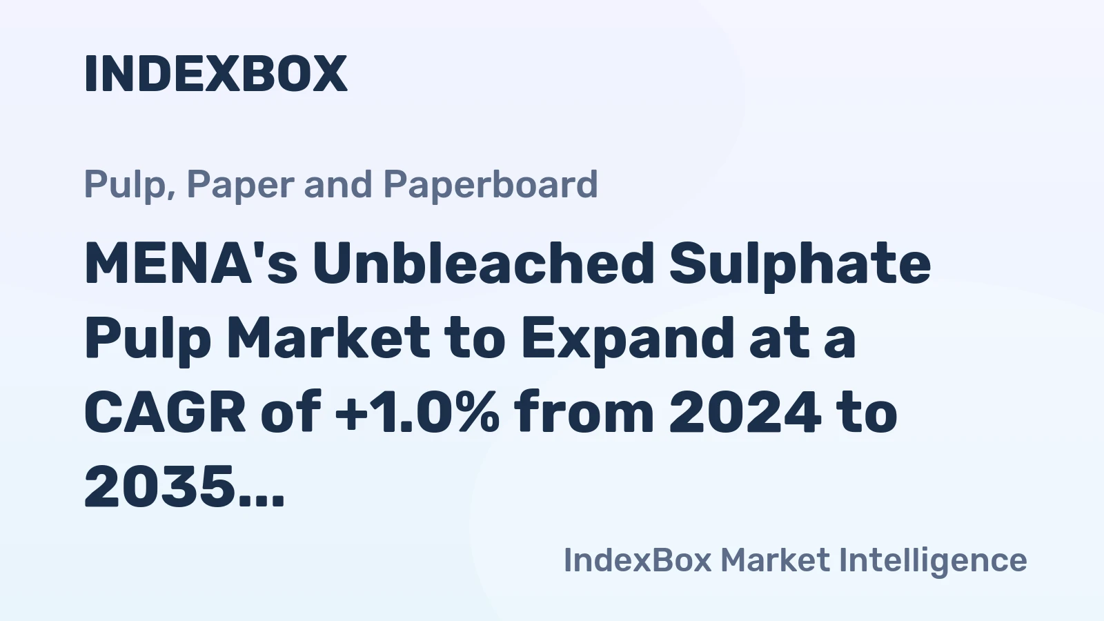 MENA's Unbleached Sulphate Pulp Market to Expand at a CAGR of +1.0% from 2024 to 2035