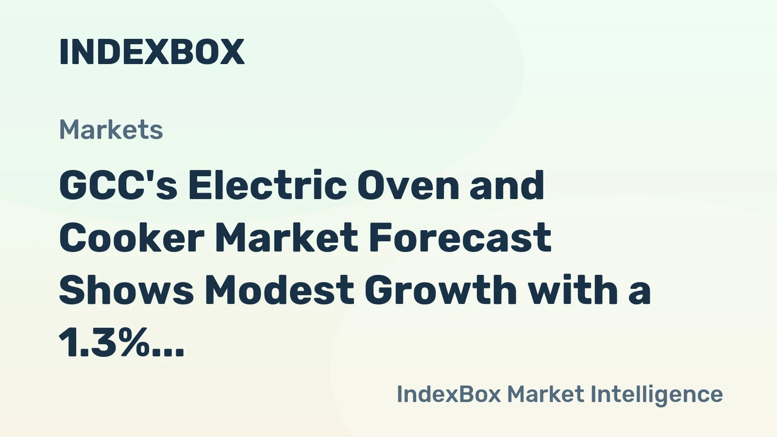 GCC's Electric Oven and Cooker Market Forecast Shows Modest Growth with a 1.3% CAGR in Value