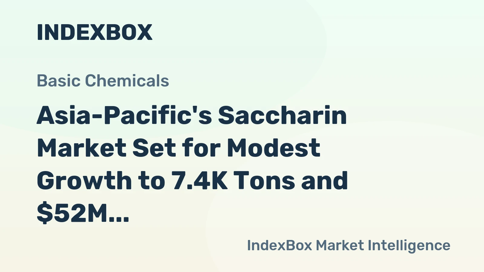 Asia-Pacific's Saccharin Market Set for Modest Growth to 7.4K Tons and $52M After 2024 Contraction