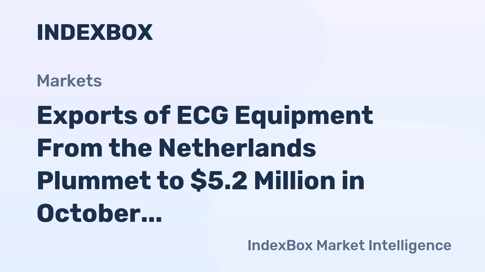 Exports of ECG Equipment From the Netherlands Plummet to $5.2 Million in October 2023