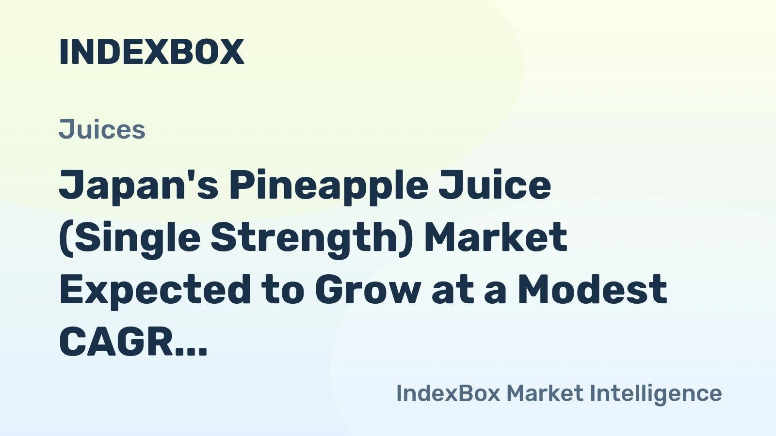 Japan's Pineapple Juice (Single Strength) Market Expected to Grow at a Modest CAGR of +0.6% Over the Next Decade
