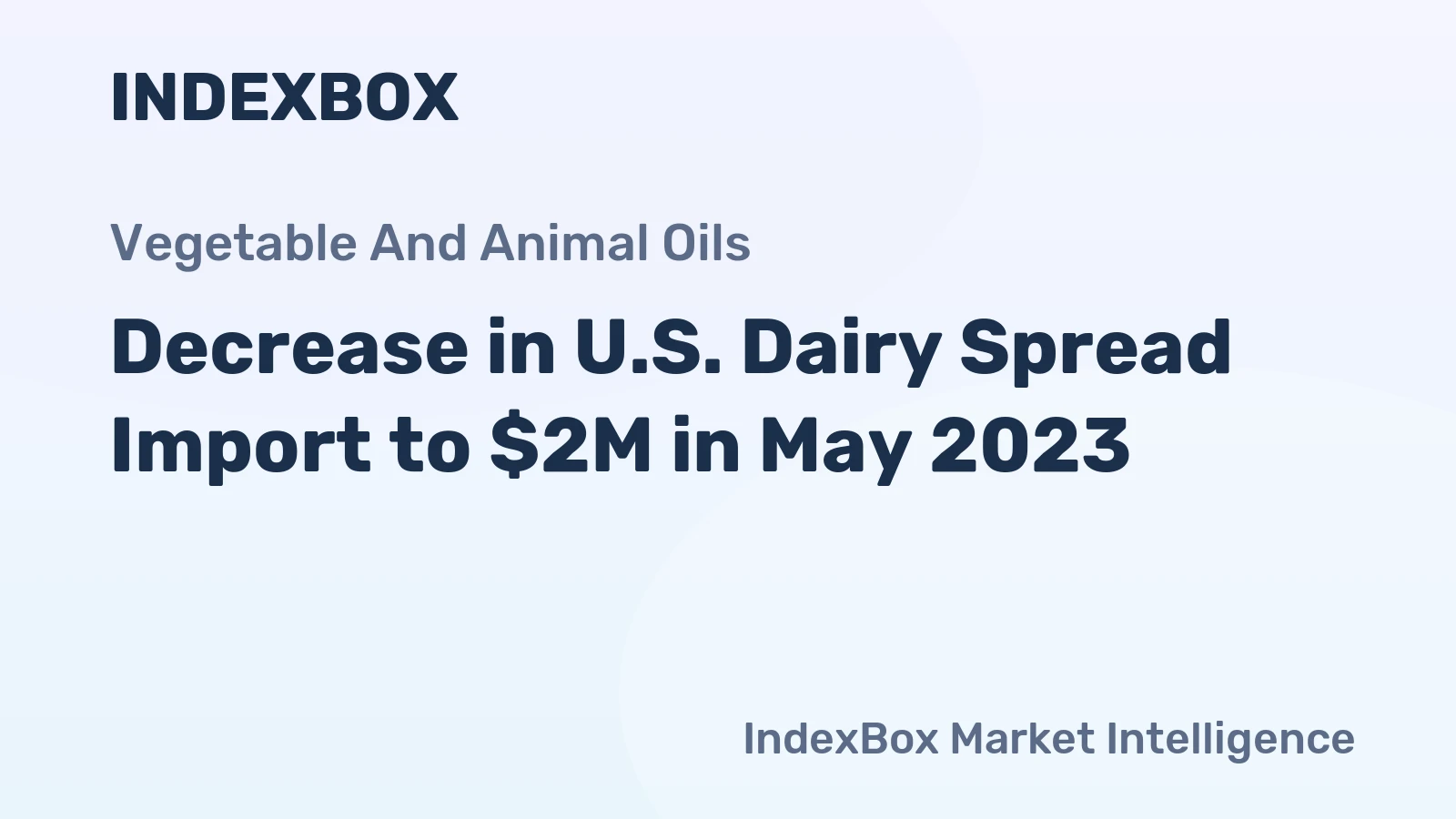 Decrease in U.S. Dairy Spread Import to $2M in May 2023