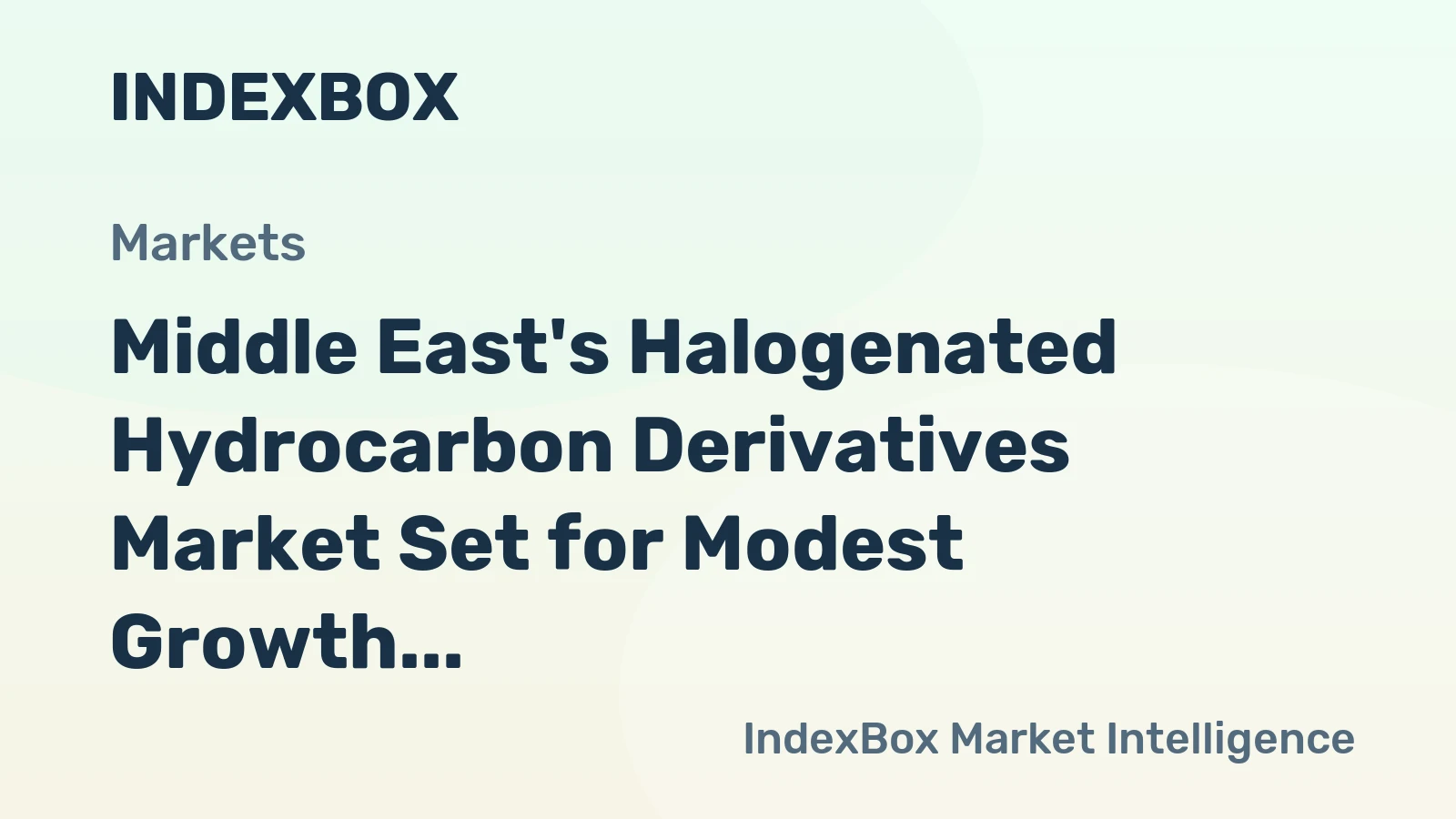 Middle East's Halogenated Hydrocarbon Derivatives Market Set for Modest Growth to $1.3B