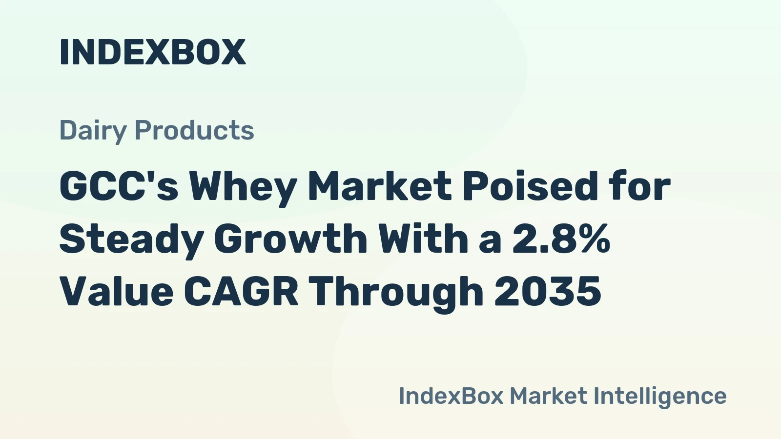 GCC's Whey Market Poised for Steady Growth With a 2.8% Value CAGR Through 2035