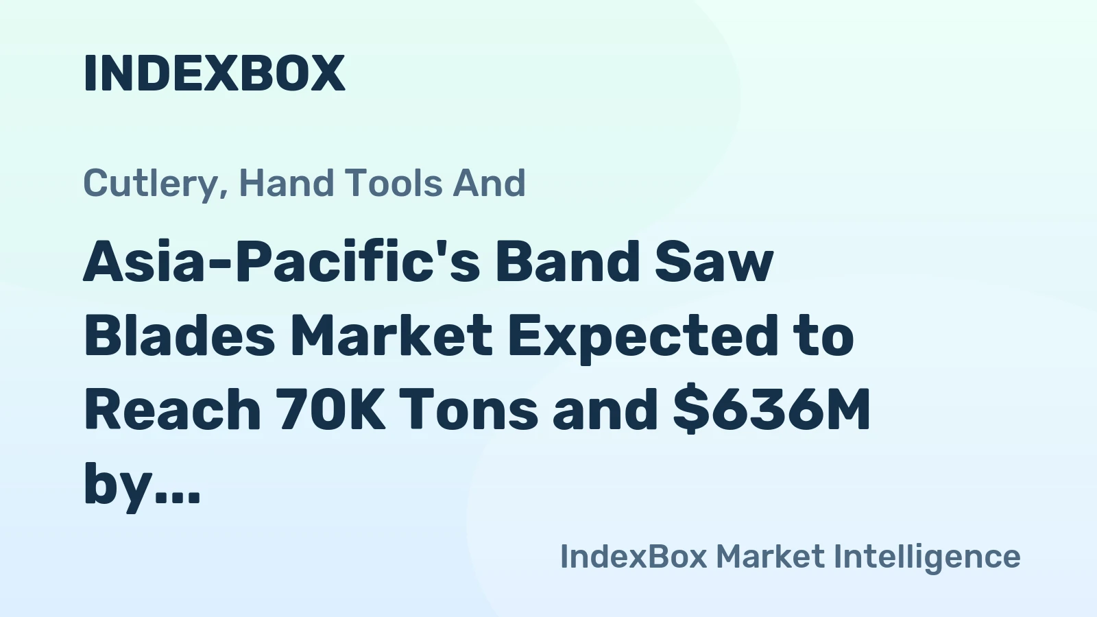 Asia-Pacific's Band Saw Blades Market Expected to Reach 70K Tons and $636M by 2035