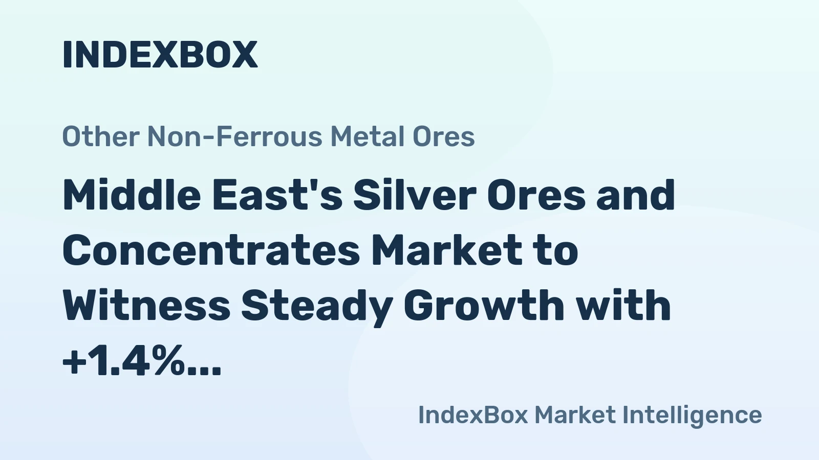 Middle East's Silver Ores and Concentrates Market to Witness Steady Growth with +1.4% CAGR