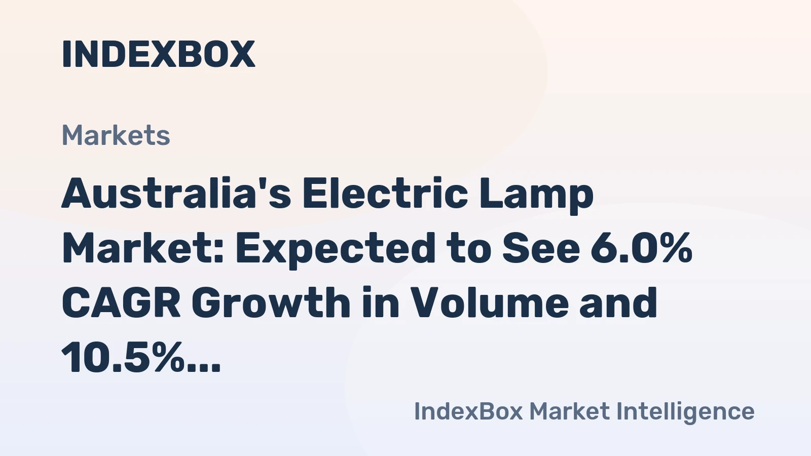 Australia's Electric Lamp Market: Expected to See 6.0% CAGR Growth in Volume and 10.5% CAGR Growth in Value from 2024 to 2035
