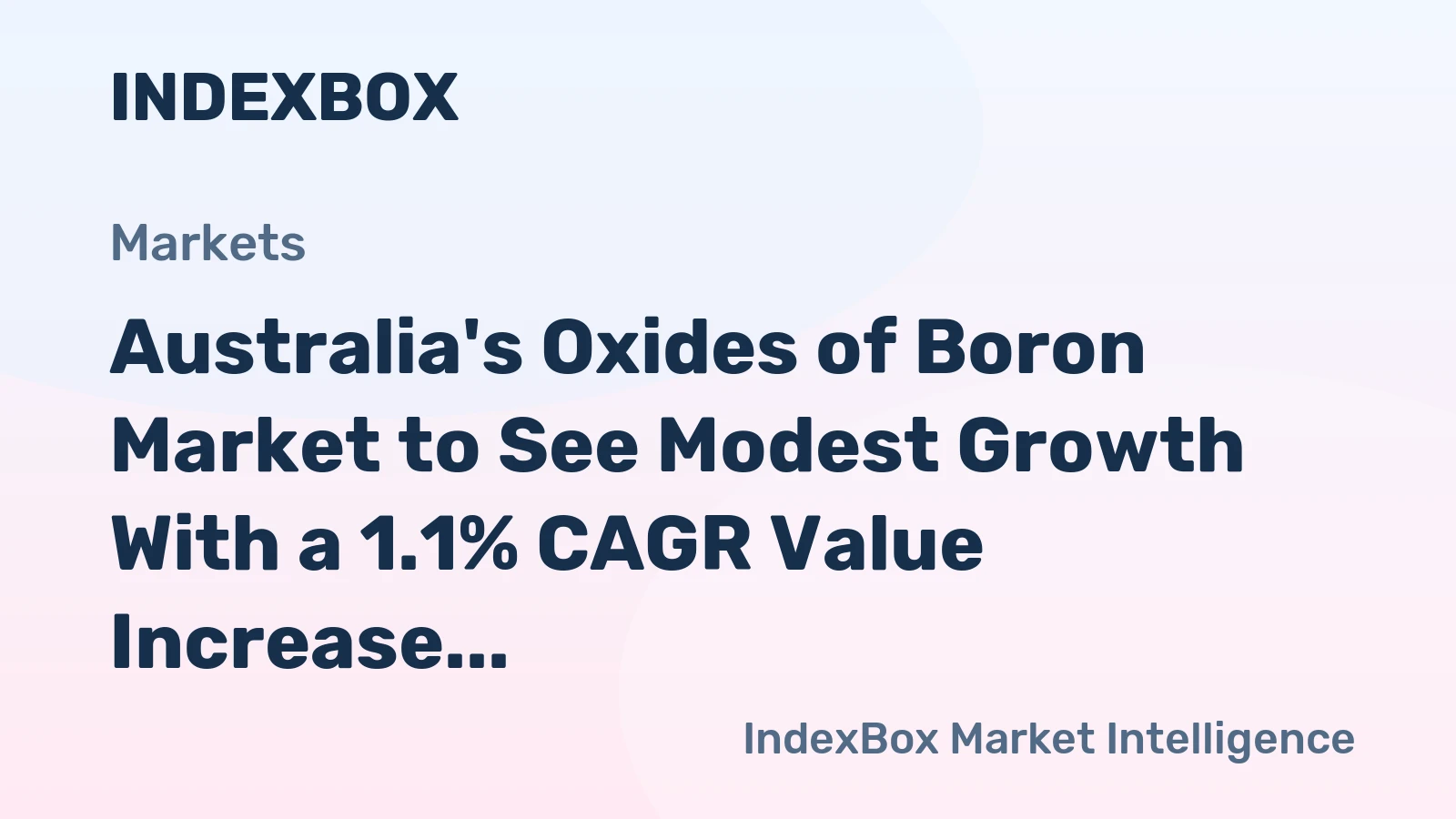 Australia's Oxides of Boron Market to See Modest Growth With a 1.1% CAGR Value Increase Through 2035