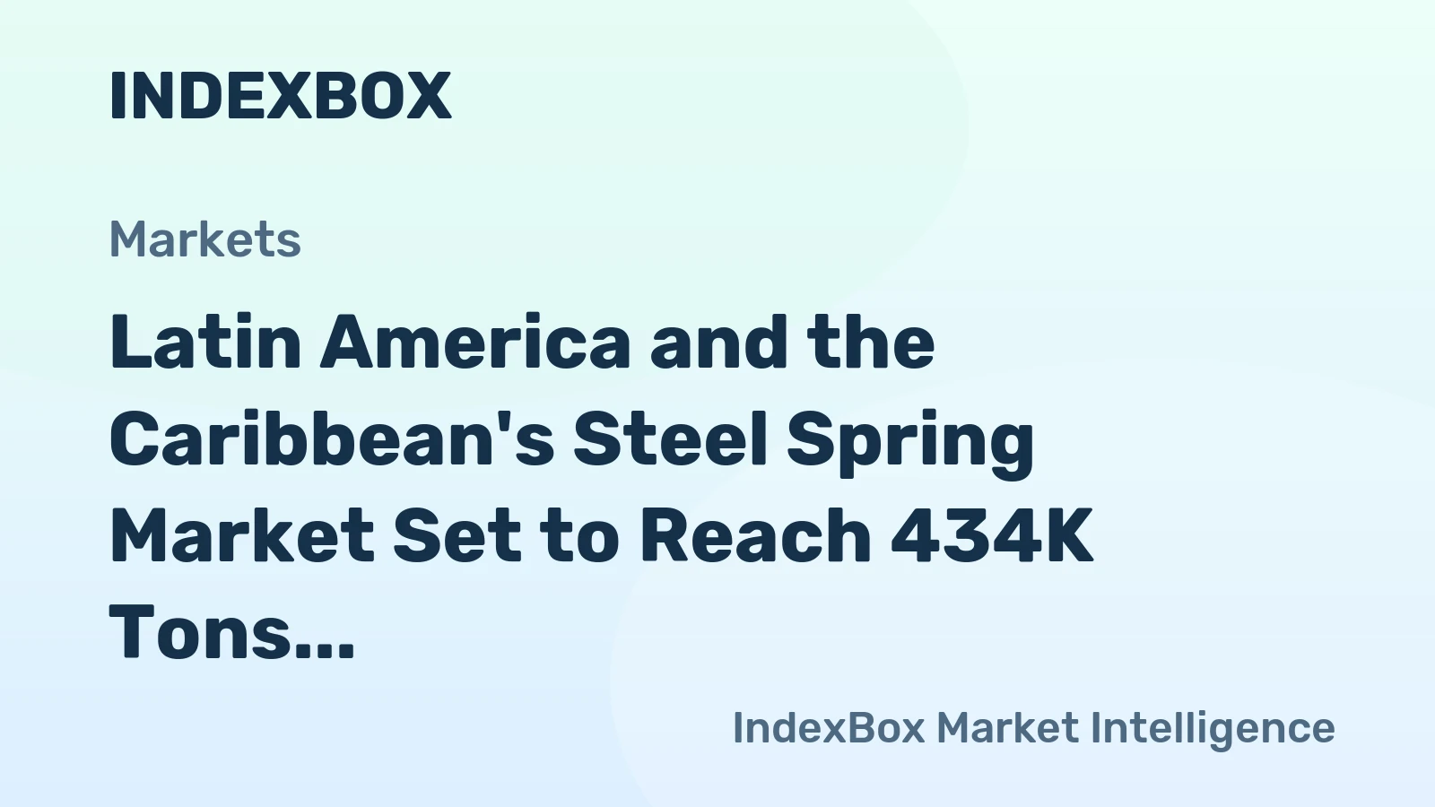 Latin America and the Caribbean's Steel Spring Market Set to Reach 434K Tons and $2.3 Billion
