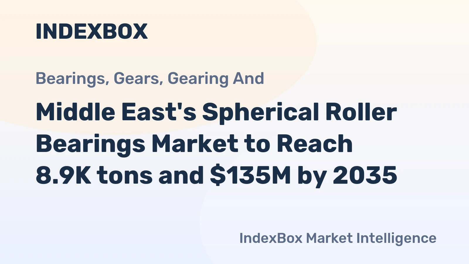 Middle East's Spherical Roller Bearings Market to Reach 8.9K tons and $135M by 2035