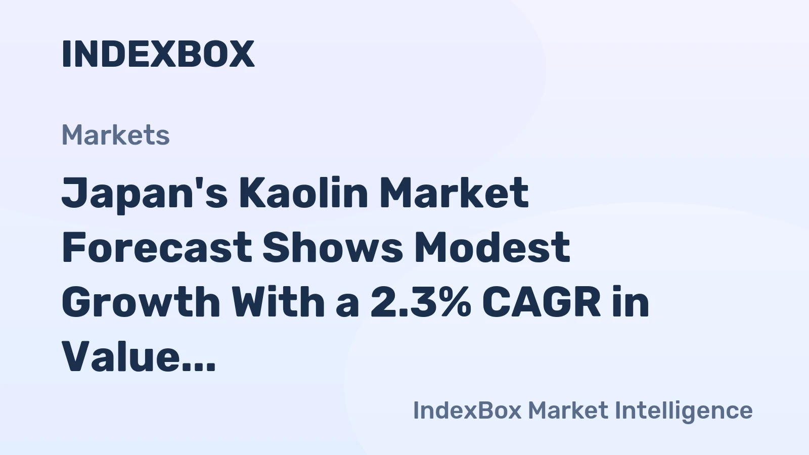 Japan's Kaolin Market Forecast Shows Modest Growth With a 2.3% CAGR in Value Through 2035
