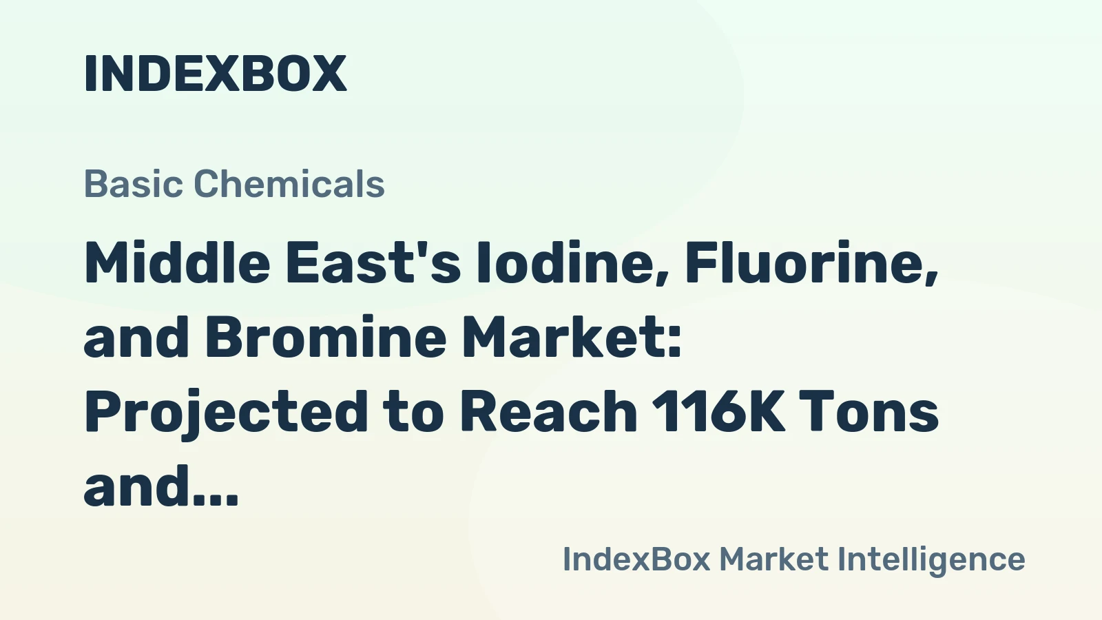 Middle East's Iodine, Fluorine, and Bromine Market: Projected to Reach 116K Tons and $454M by 2035