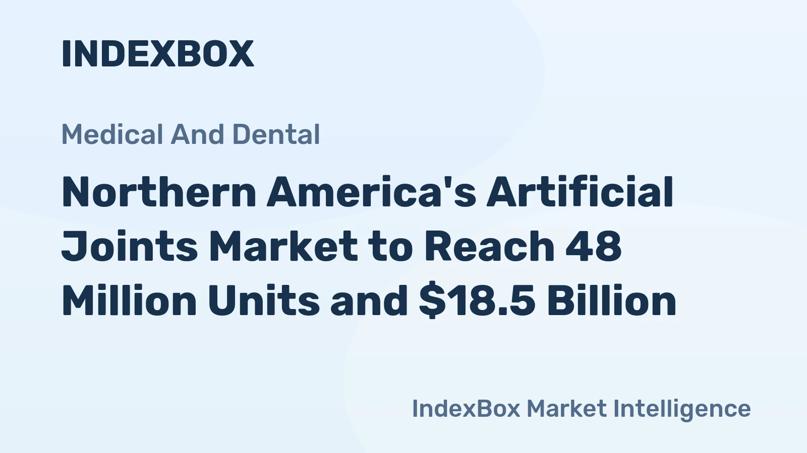 Northern America's Artificial Joints Market to Reach 48 Million Units and $18.5 Billion