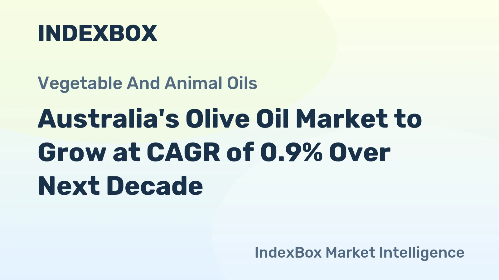 Australia's Olive Oil Market to Grow at CAGR of 0.9% Over Next Decade